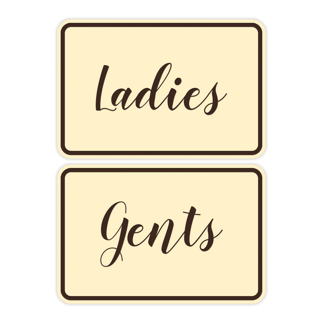 Classic Framed Ladies And Gents Sign Set (Ivory/Dark Brown) - Large ...