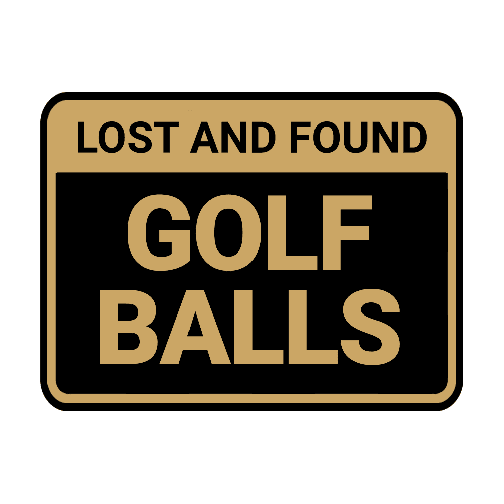 Classic Framed Lost And Found Golf Balls Sign (Black Gold) - Medium ...