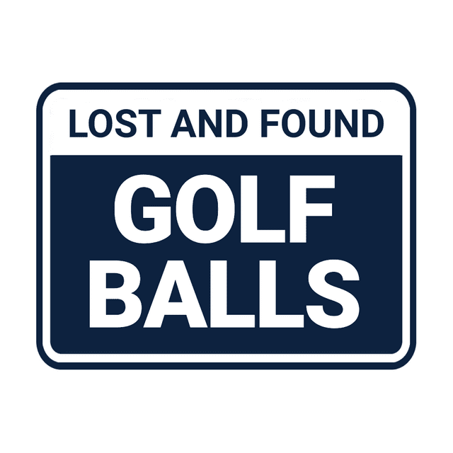 Classic Framed Lost And Found Golf Balls Sign (Navy Blue / White ...
