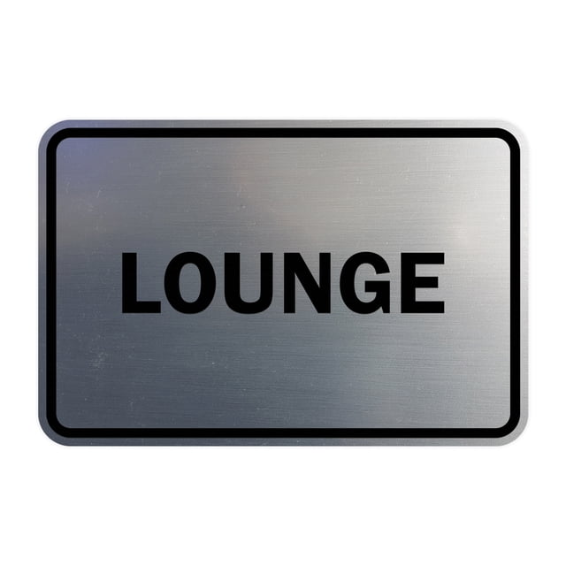 Classic Framed Lounge Sign (Brushed Silver) - Large - Walmart Business ...