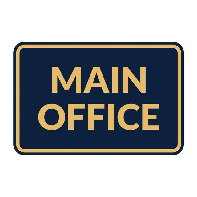 Classic Framed Main Office Sign (Navy Blue/Gold) - Large - Walmart.com