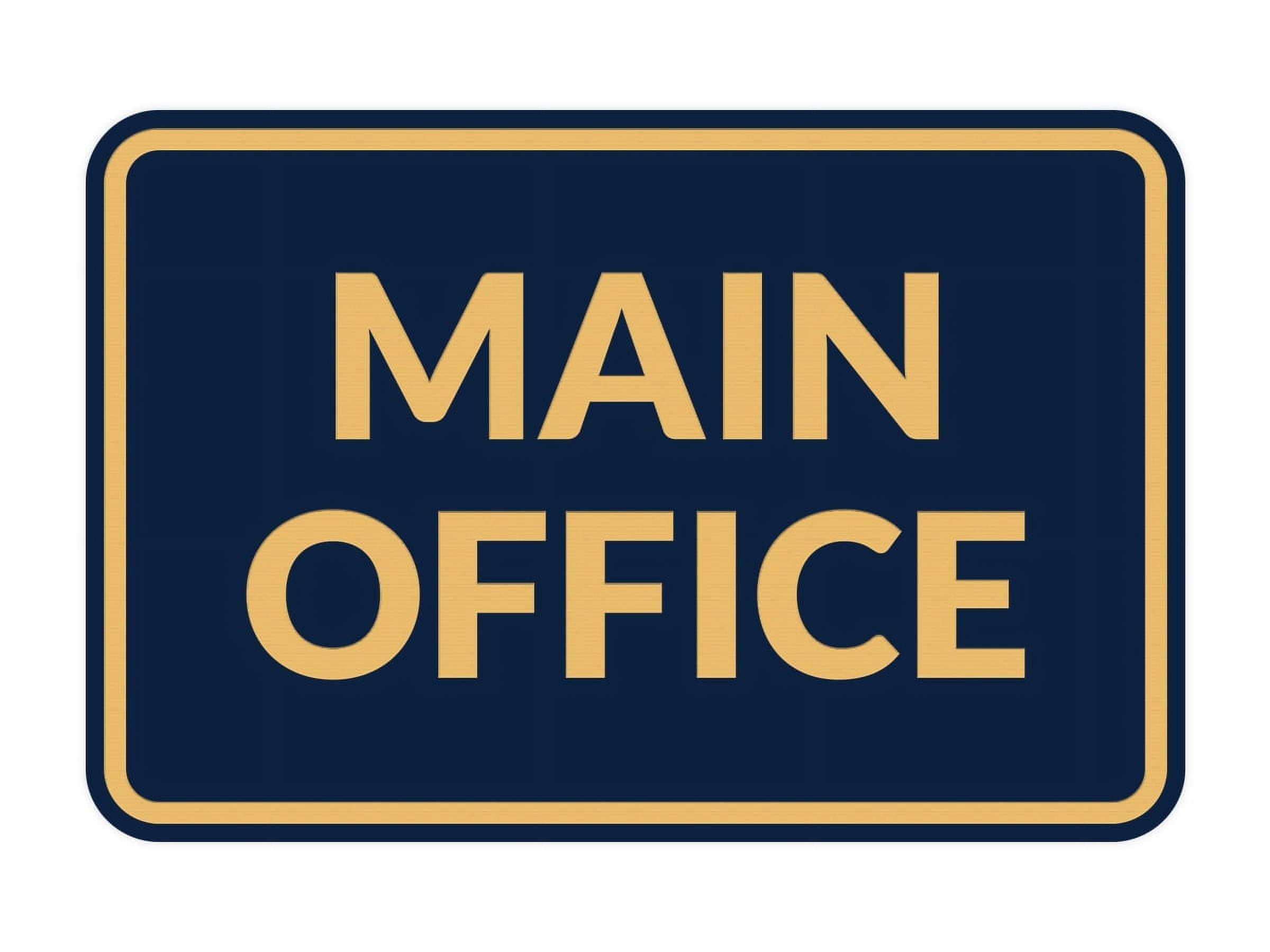 Classic Framed Main Office Sign (Navy Blue/Gold) - Medium - Walmart.com