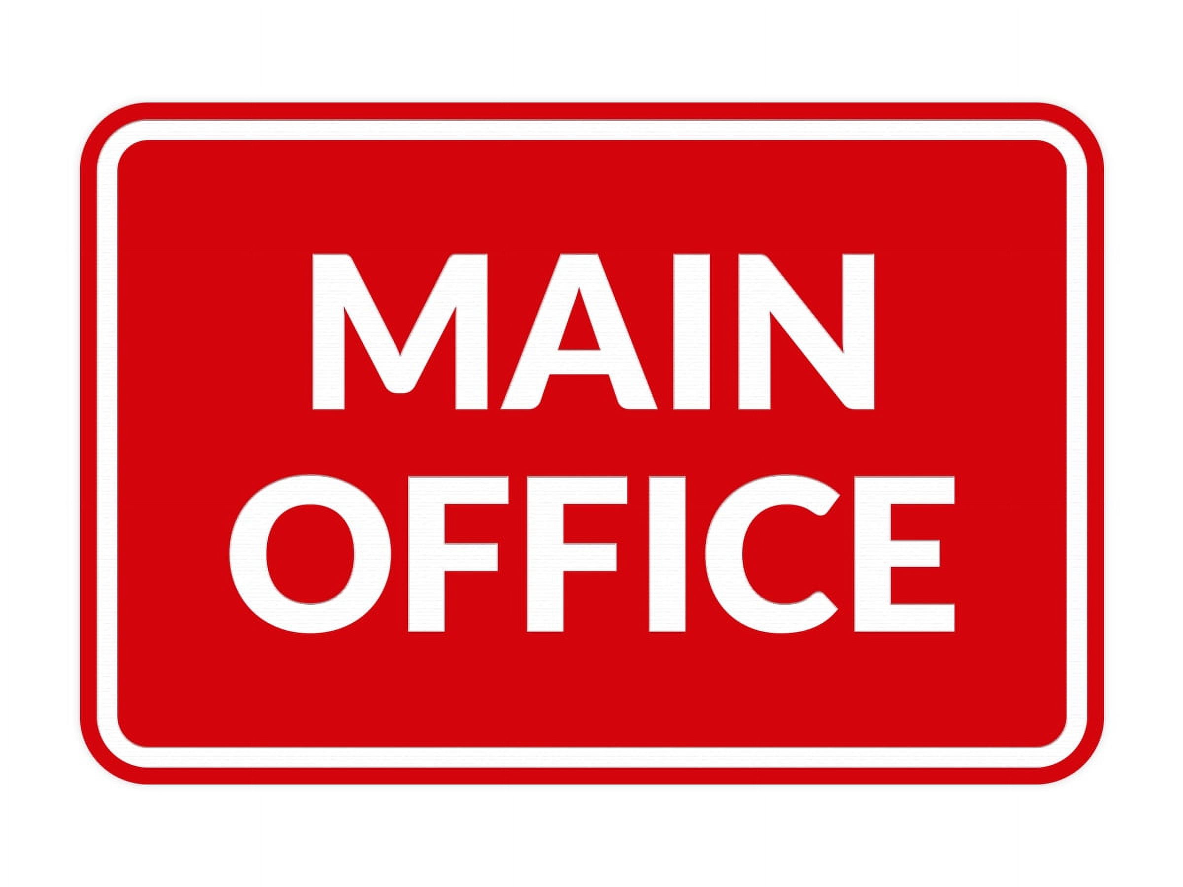 Classic Framed Main Office Sign (Red) - Large - Walmart.com