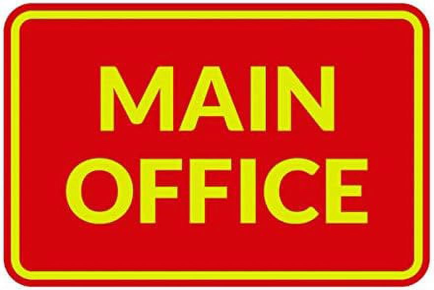 Classic Framed Main Office Sign (Red/Yellow) - Small - Walmart.com