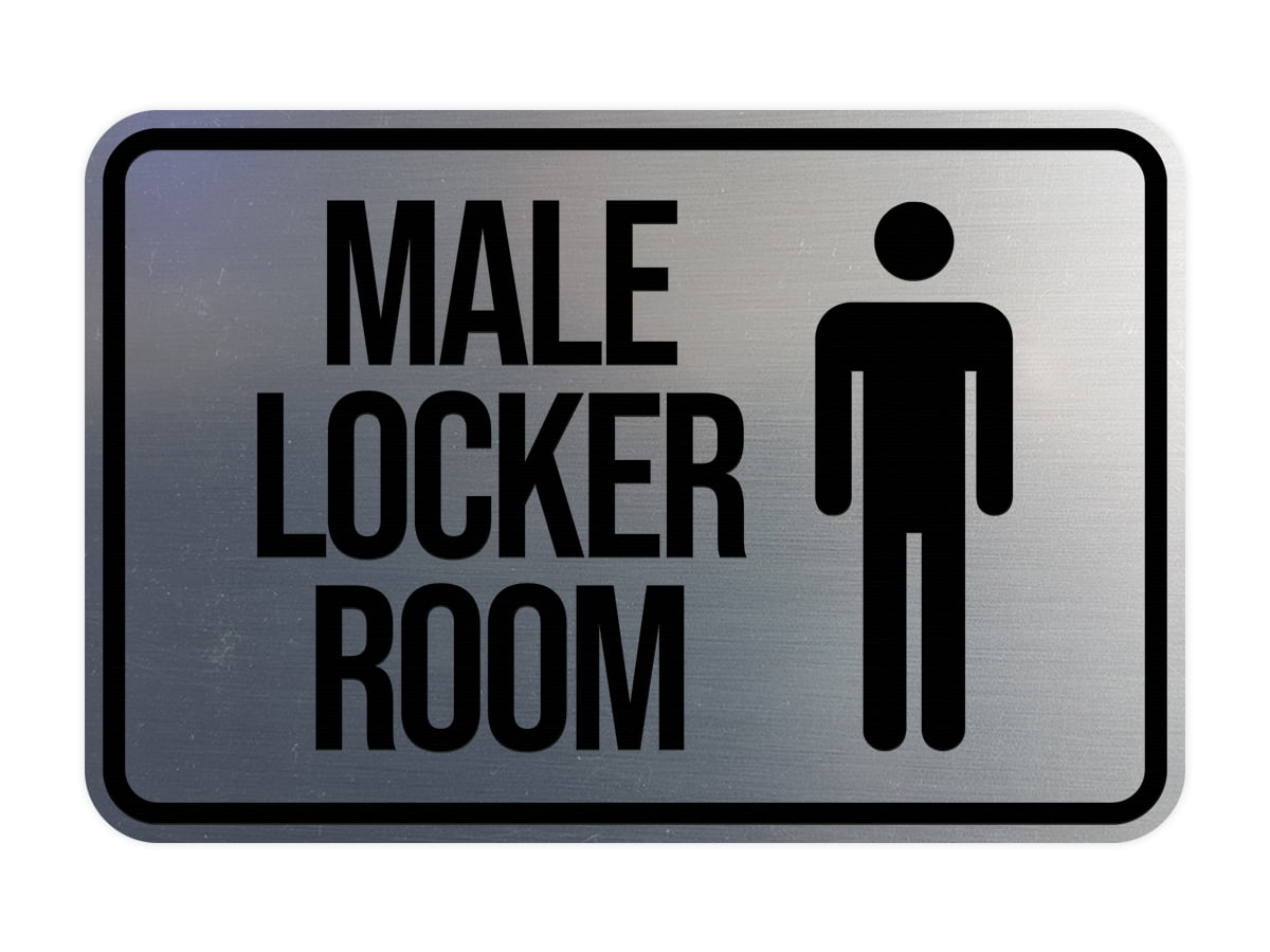 Classic Framed Male Locker Room Sign (Brushed Gold) - Small - Walmart.com