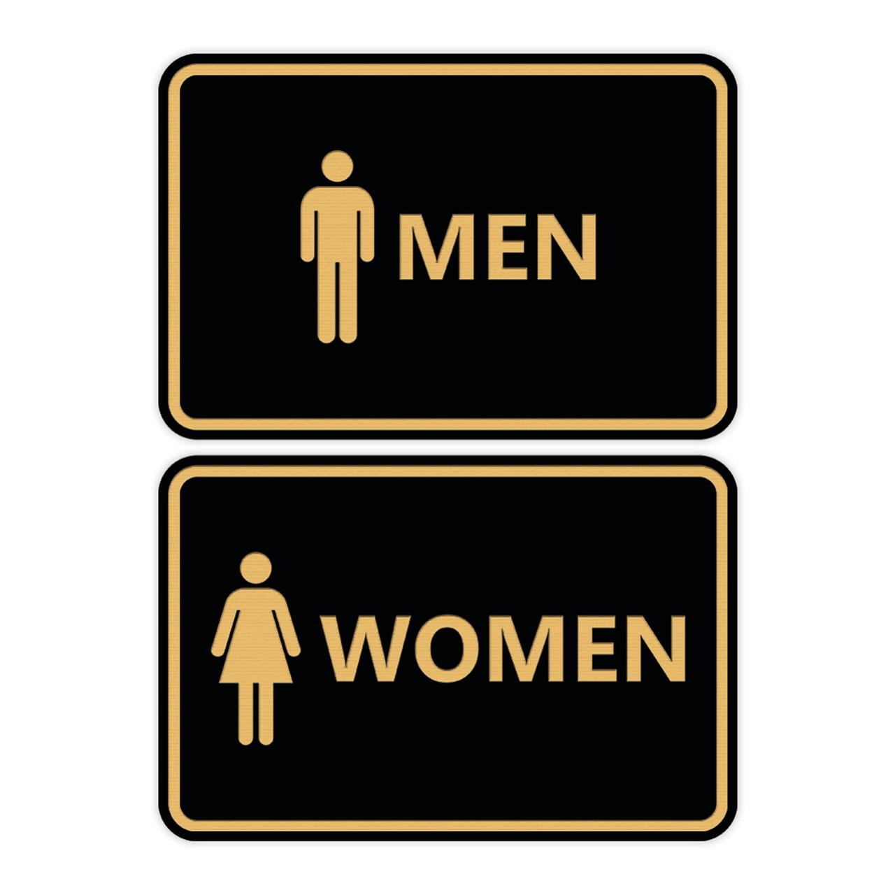 Classic Framed Men Women Sign Set (Black /Gold) - Small - Walmart.com