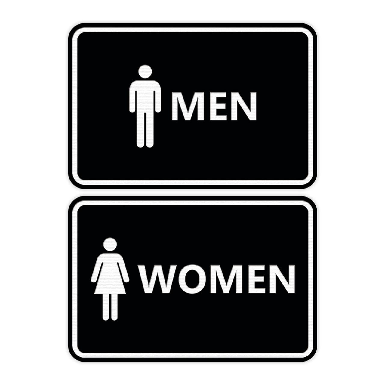 Classic Framed Men Women Sign Set (Black) - Large - Walmart.com