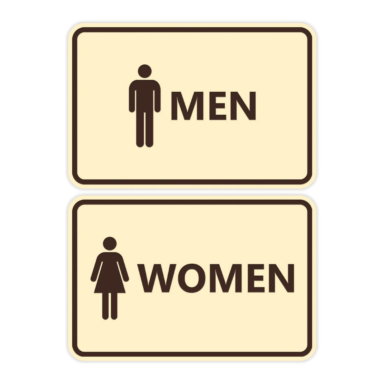 Classic Framed Men Women Sign Set (Ivory/Dark Brown) - Large - Walmart.com