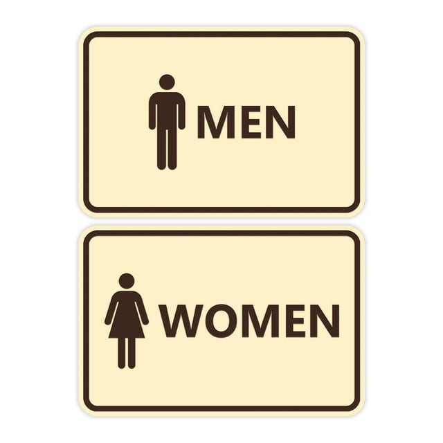 Classic Framed Men Women Sign Set (Ivory/Dark Brown) - Large - Walmart.com
