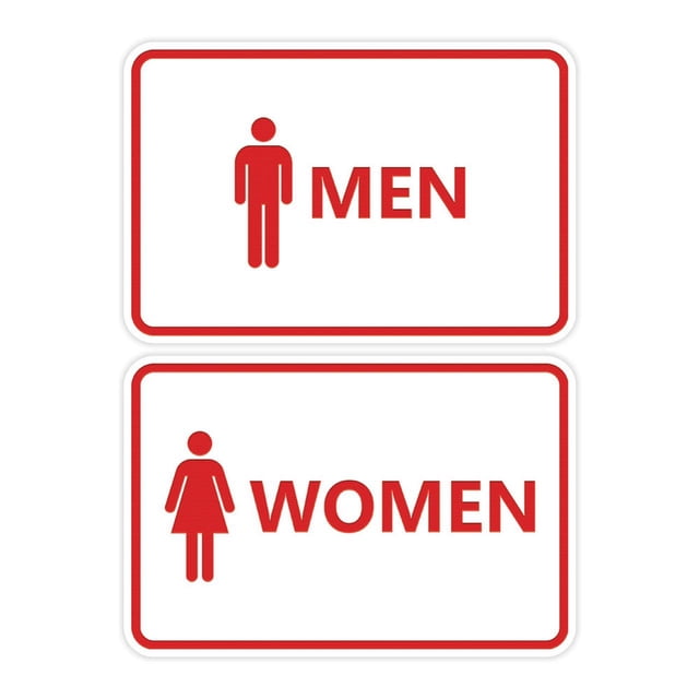 Classic Framed Men Women Sign Set (White/Red) - Medium - Walmart ...