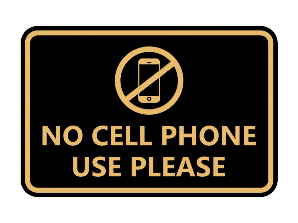 Classic Framed No Cell Phone Use Please (Black /Gold) - Small - Walmart.com