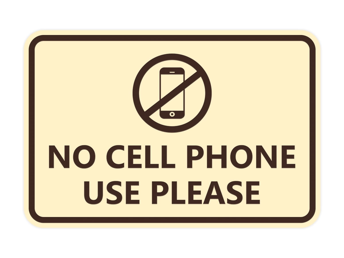 Classic Framed No Cell Phone Use Please (Ivory/Dark Brown) - Large ...