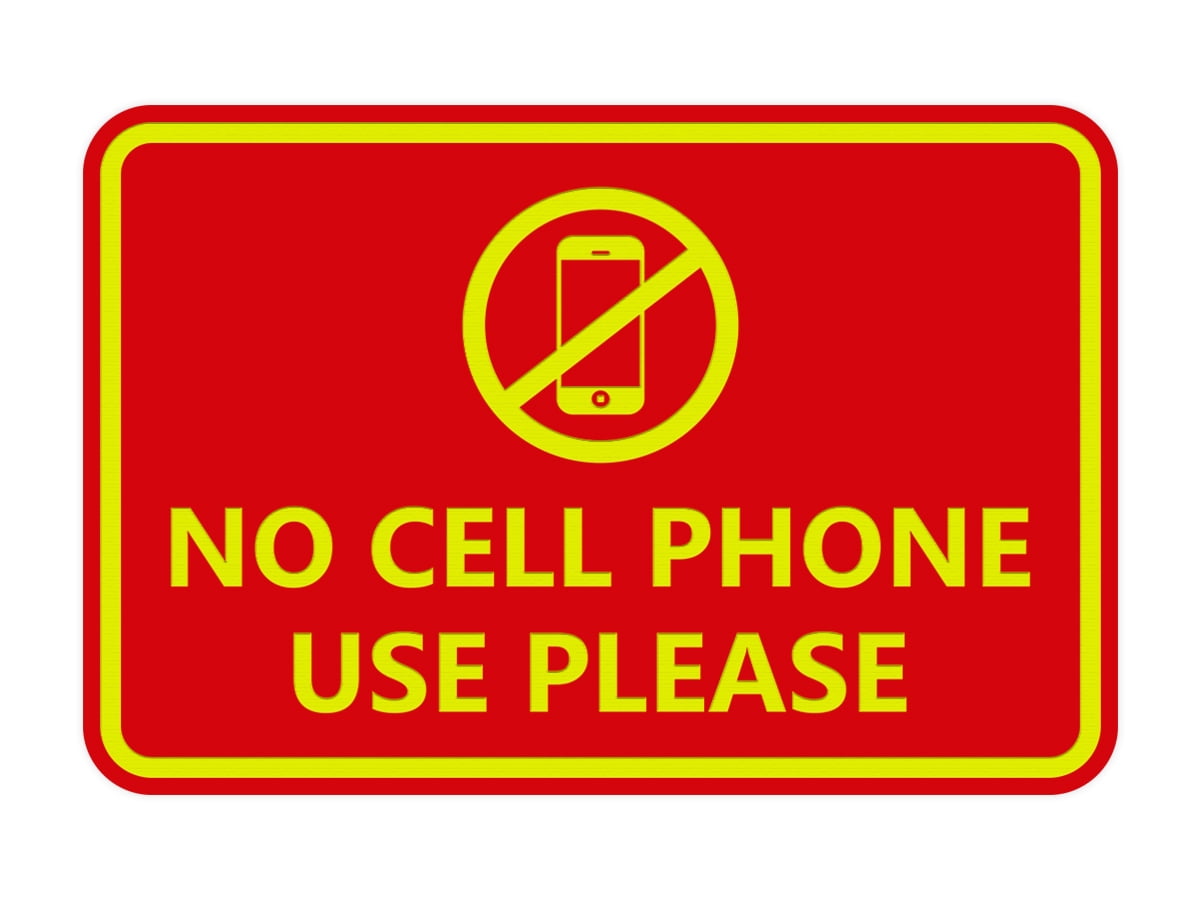 Classic Framed No Cell Phone Use Please (Red/Yellow) - Large - Walmart.com