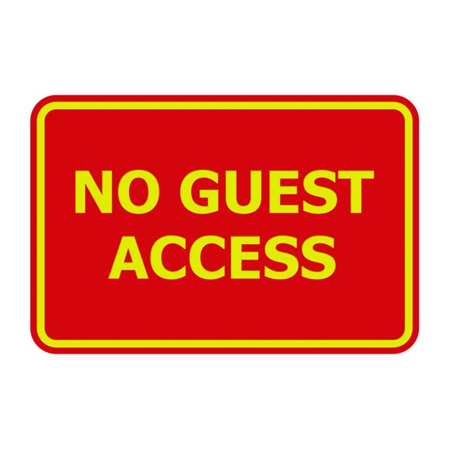 Classic Framed No Guest Access Sign (Red/Yellow) - Small - Walmart.com