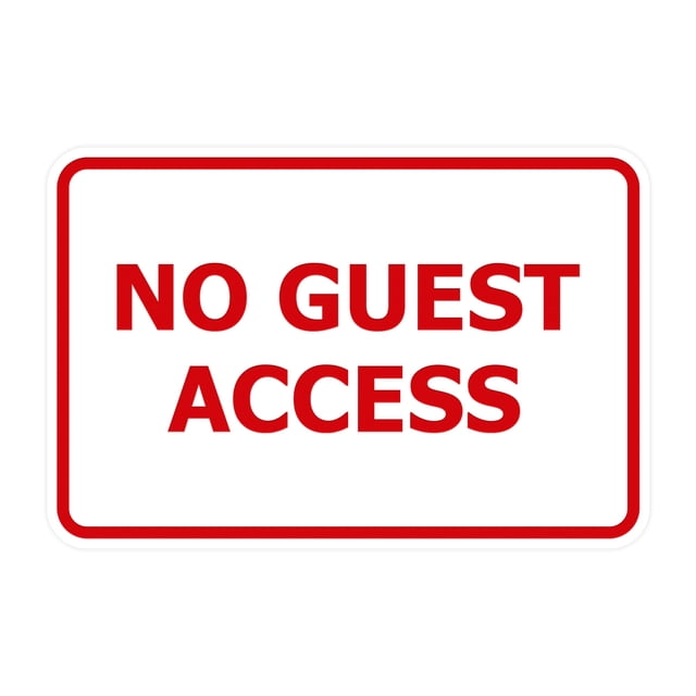 Classic Framed No Guest Access Sign (White/Red) - Small - Walmart.com