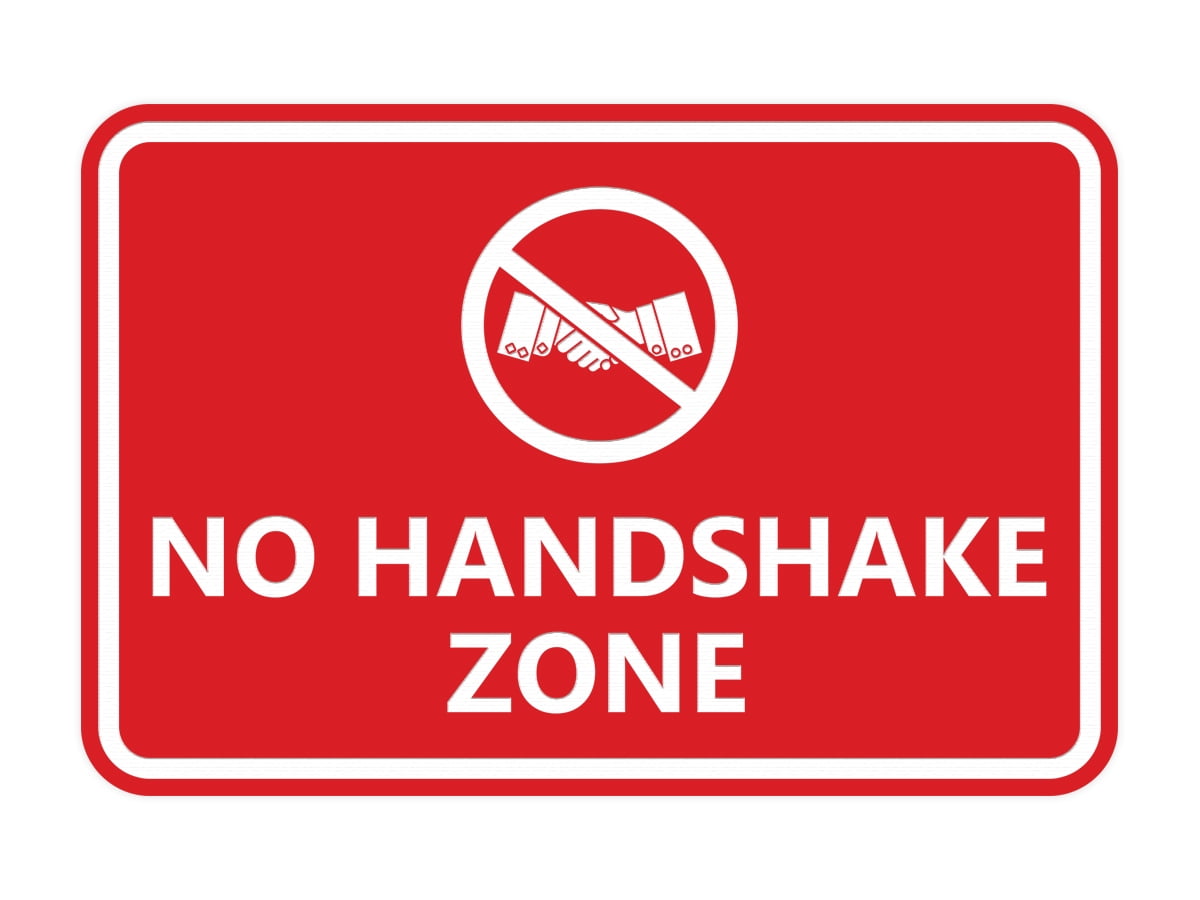 Classic Framed No Handshake Zone Sign (Red) - Medium 5x7" - Walmart.com
