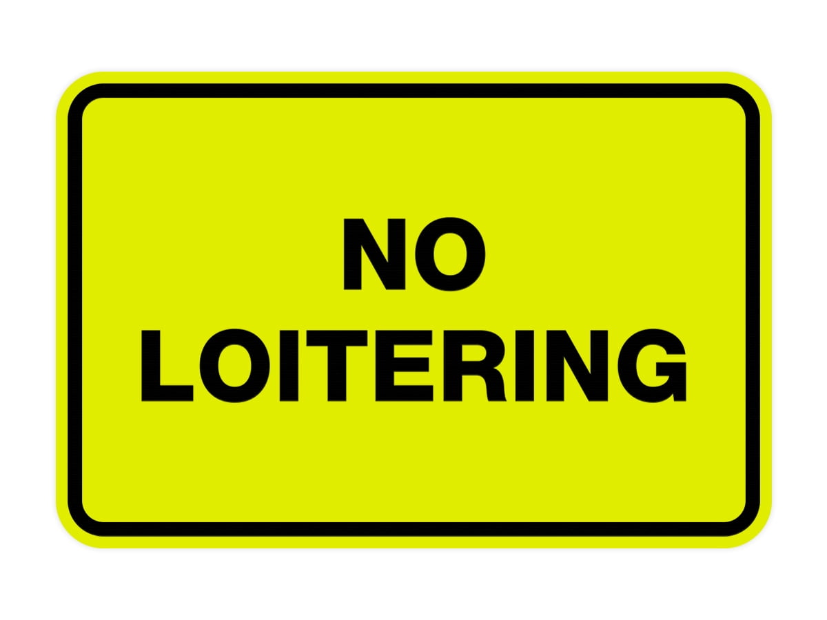 Classic Framed No Loitering (Yellow / Black) - Large - Walmart.com
