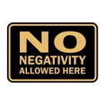 Classic Framed No Negativity Allowed Here Sign (Black Gold) - Medium ...