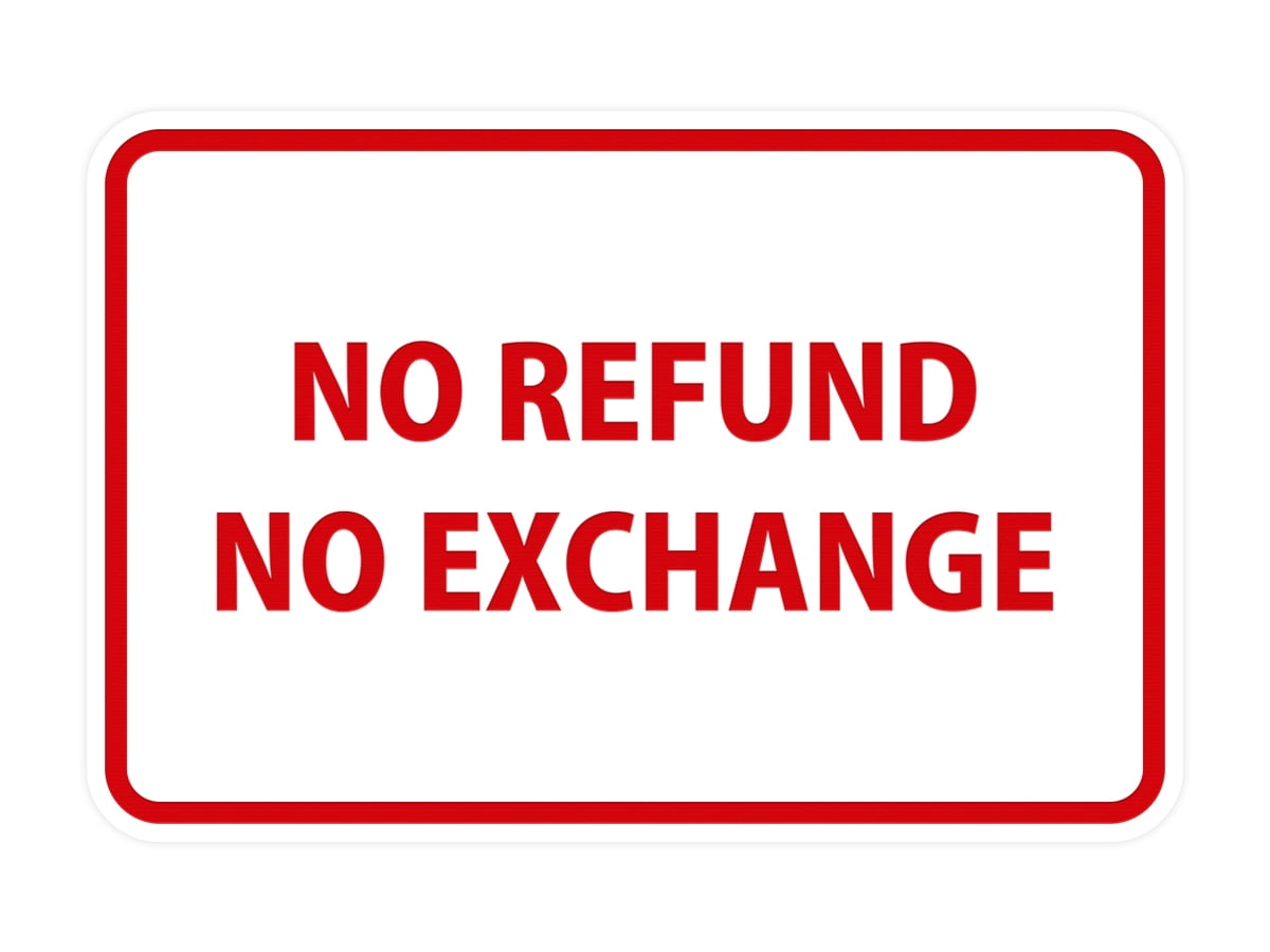 Classic Framed No Refund No Exchange (White/Red) - Large - Walmart.com