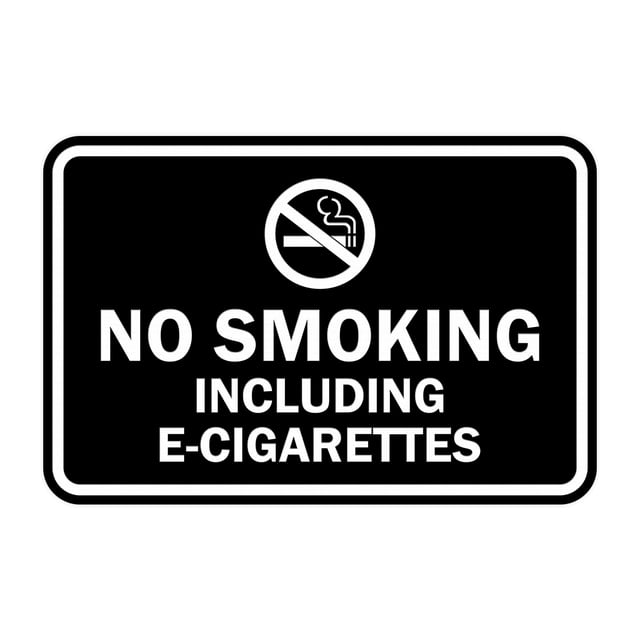 Classic Framed No Smoking Including E-Cigarettes Sign (Black) - Large ...