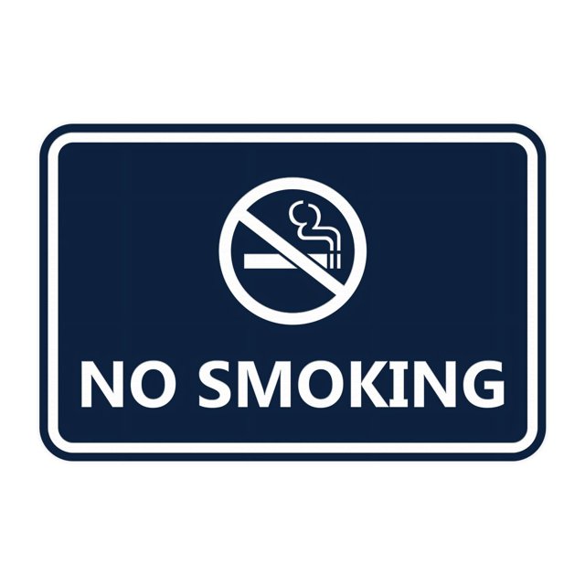 Classic Framed No Smoking Sign (Navy Blue / White) - Small - Walmart.com
