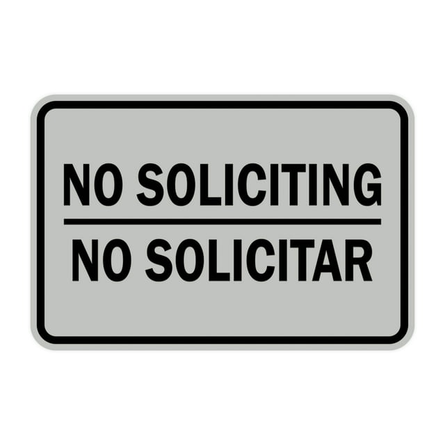 Classic Framed No Soliciting No Solicitar Sign (Lt Gray) - Small ...