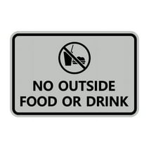 Classic Framed No outside food or drink Sign (Lt Gray) - Medium ...