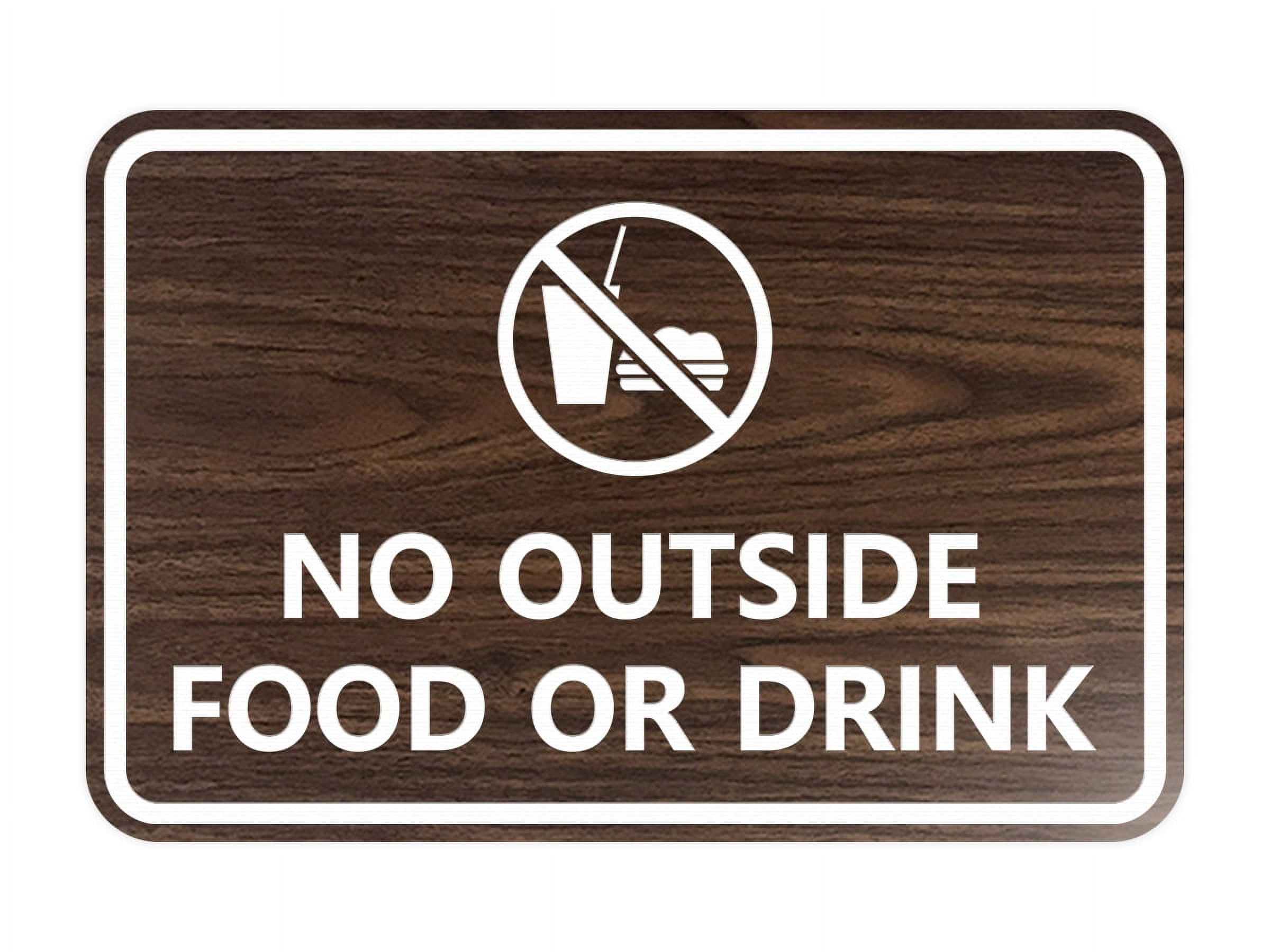 Classic Framed No outside food or drink Sign (Walnut) - Large - Walmart.com