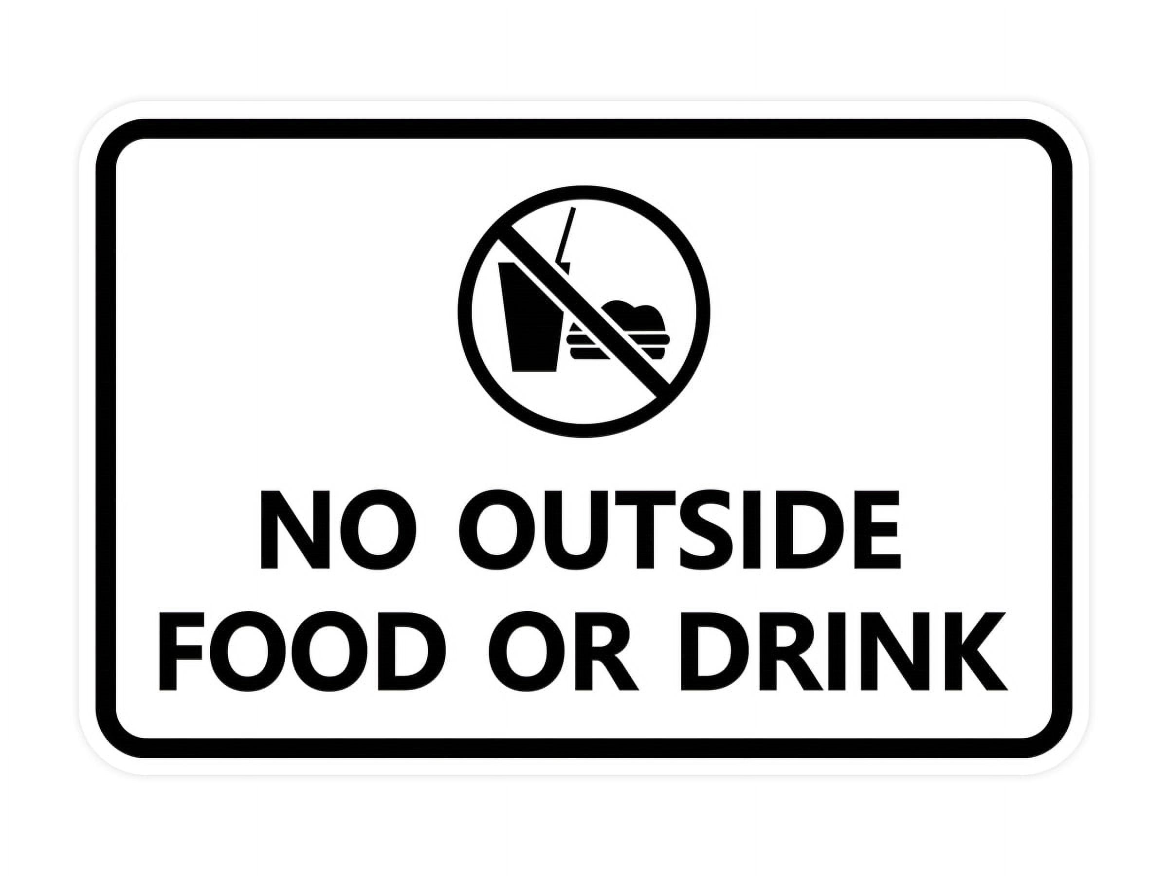 Classic Framed No outside food or drink Sign (White) - Large - Walmart.com