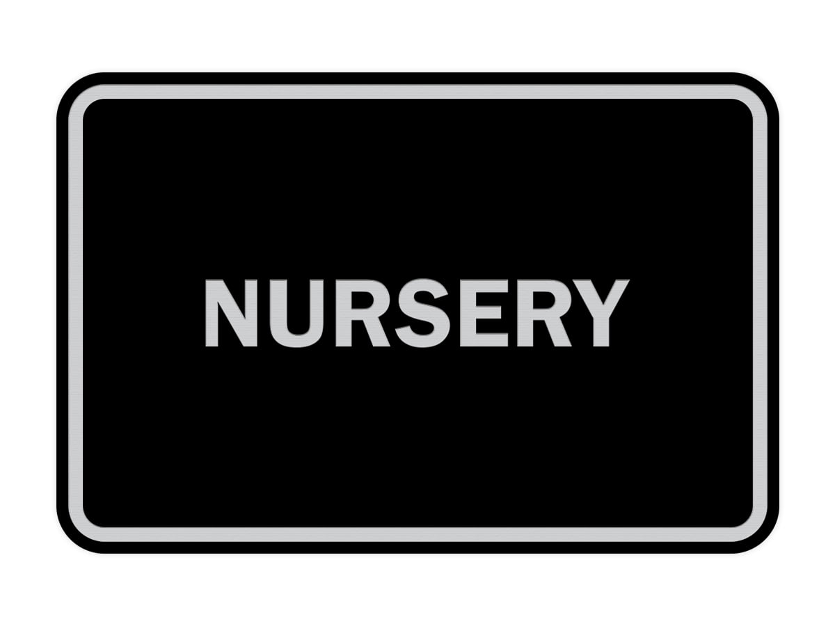 Classic Framed Nursery Sign (Black / Silver) - Large - Walmart.com