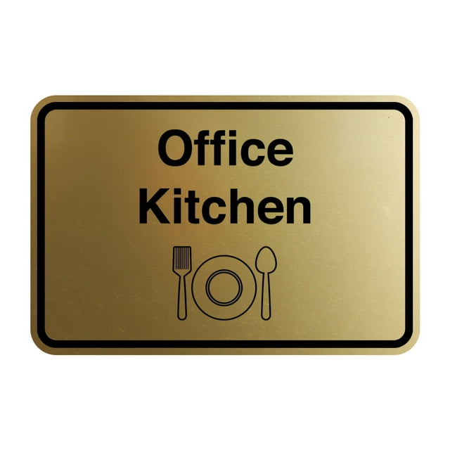 Classic Framed Office Kitchen Sign (Brushed Gold) - Large - Walmart.com