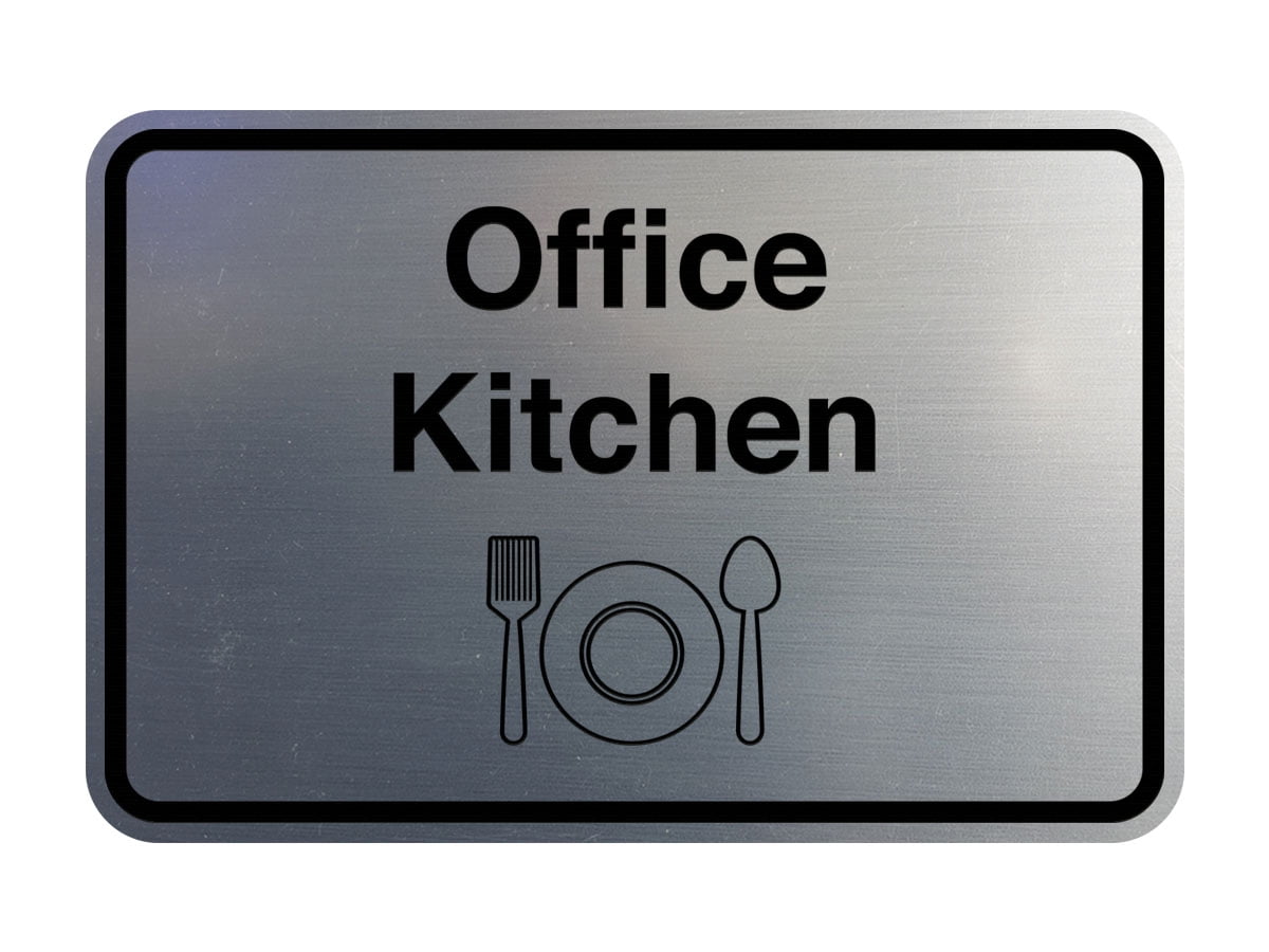 Classic Framed Office Kitchen Sign (Brushed Silver) - Small - Walmart.com