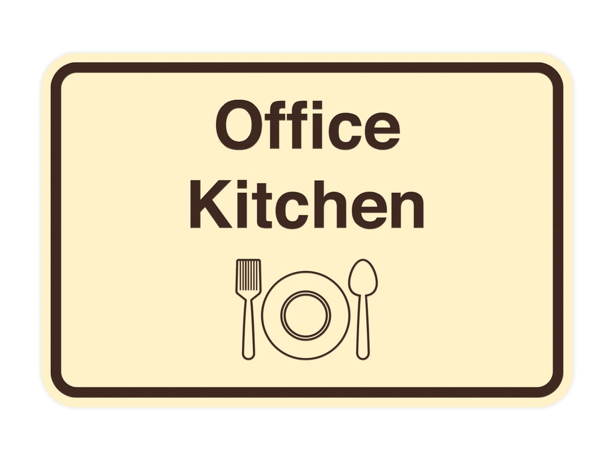 Classic Framed Office Kitchen Sign (Ivory/Dark Brown) - Medium ...