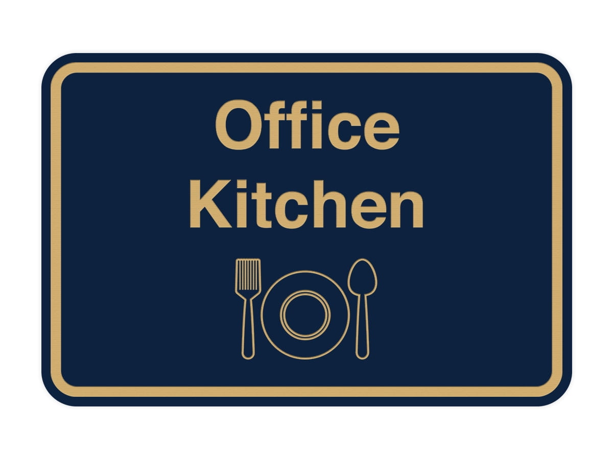 Classic Framed Office Kitchen Sign (Navy Blue/Gold) - Large - Walmart.com