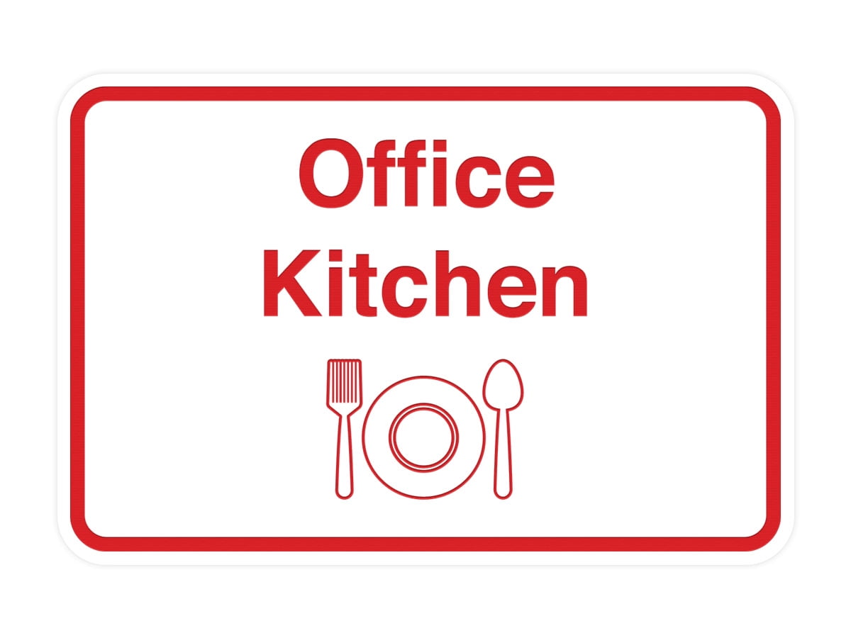 Classic Framed Office Kitchen Sign (White/Red) - Small - Walmart.com