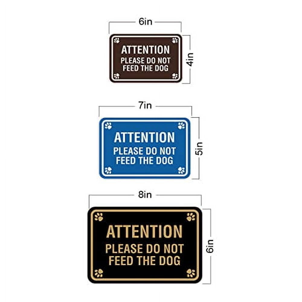 Classic Framed Paws, Attention Please Do Not Feed The Dog Sign (Brushed ...