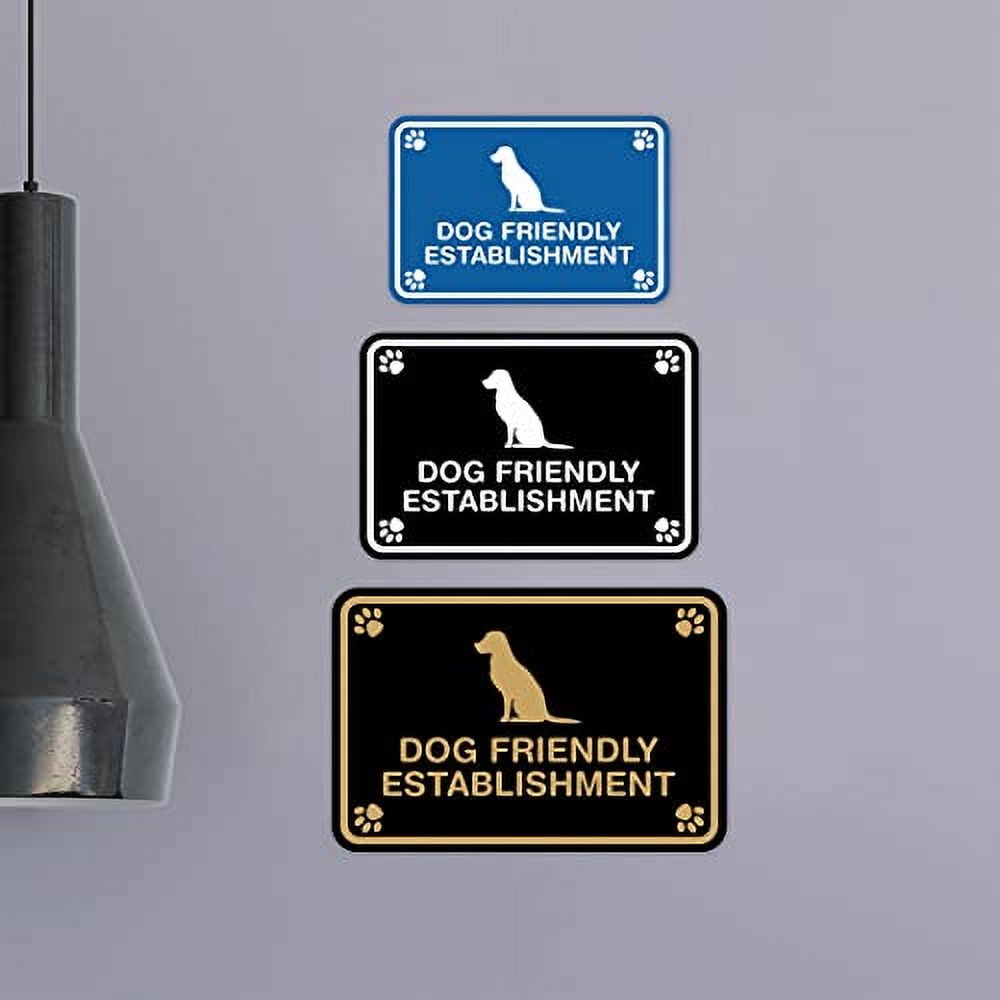 Classic Framed Paws, Dog Friendly Establishment Sign (Ivory/Dark ...