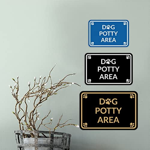 Classic Framed Paws, Dog Potty Area Sign (Blue) - Large - Walmart.com