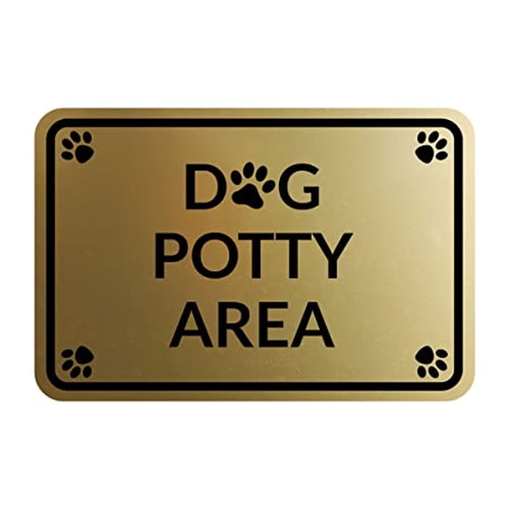 Classic Framed Paws, Dog Potty Area Sign (Brushed Gold) - Large ...