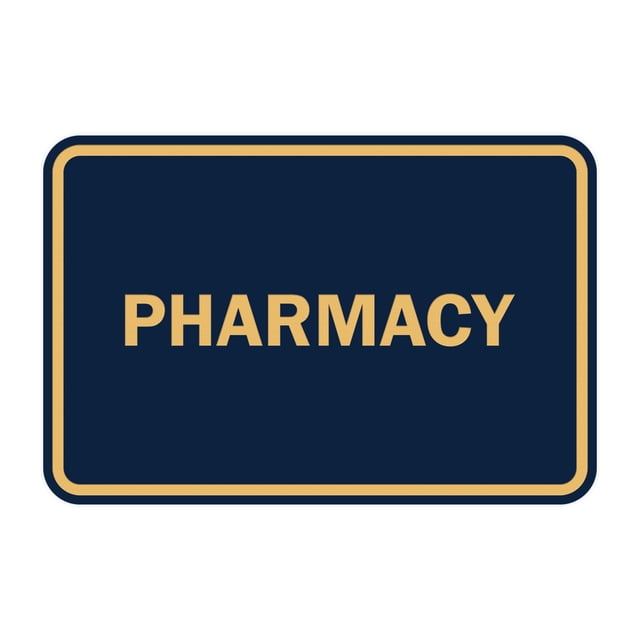 Classic Framed Pharmacy Sign (Navy Blue/Gold) - Large - Walmart ...