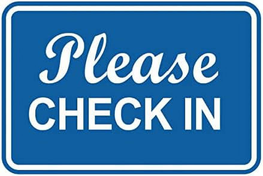 Classic Framed, Please Check In Sign (Blue) - Medium - Walmart.com