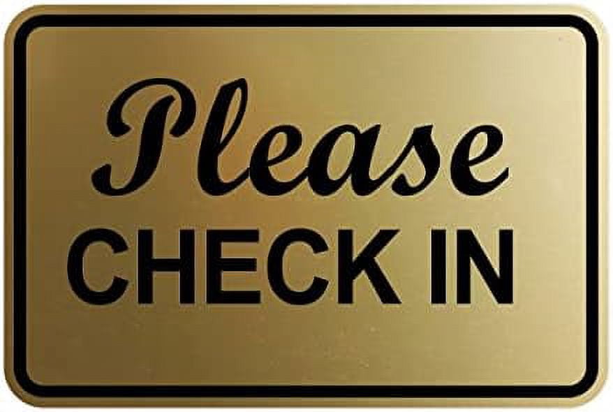 Classic Framed, Please Check In Sign (Brushed Gold) - Small - Walmart.com