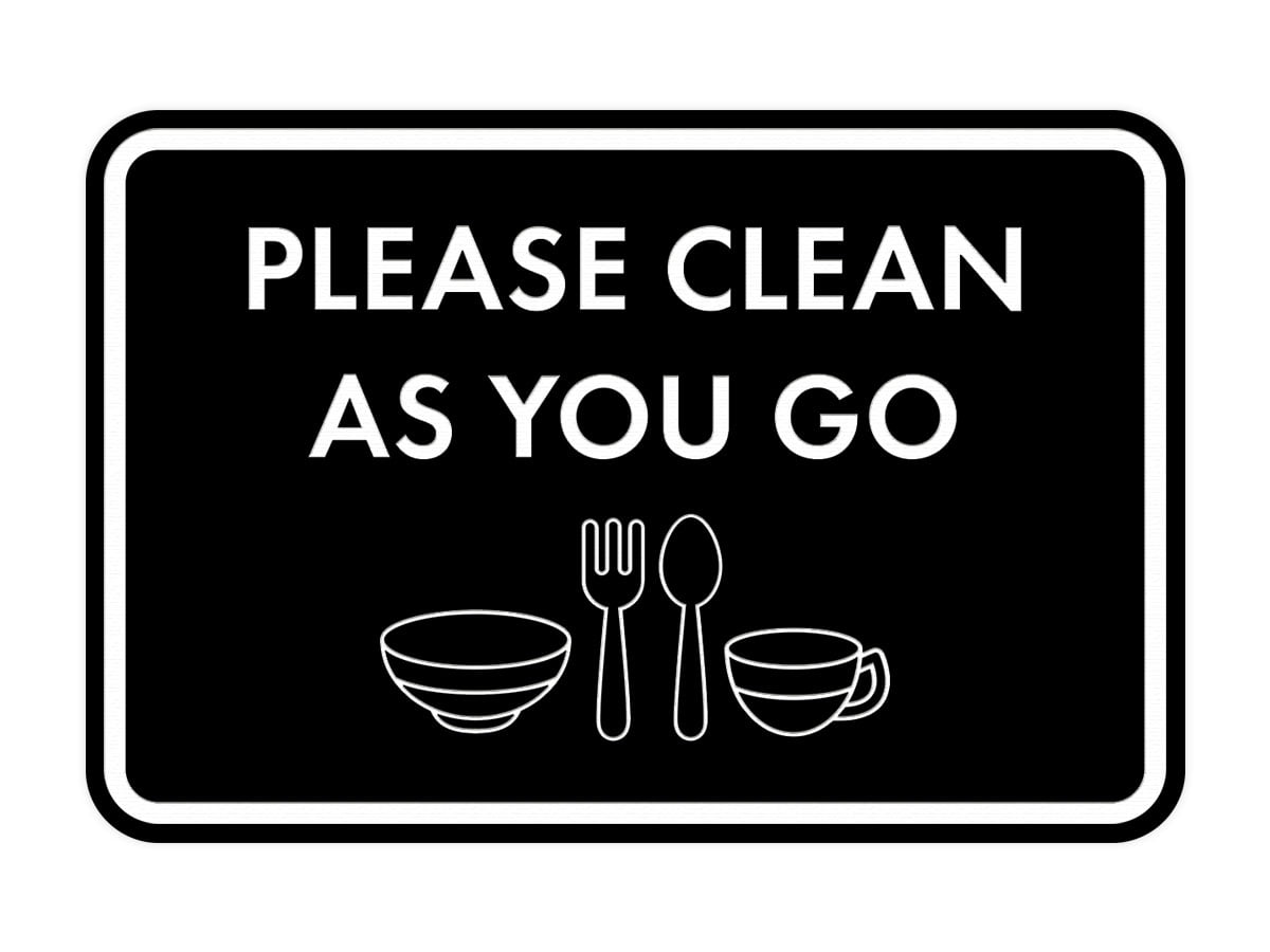 Classic Framed Please Clean As You Go Sign (Black) - Large - Walmart.com