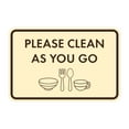 Classic Framed Please Clean As You Go Sign (Ivory/Dark Brown) - Small ...