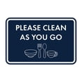 Classic Framed Please Clean As You Go Sign (Navy Blue / White) - Medium ...