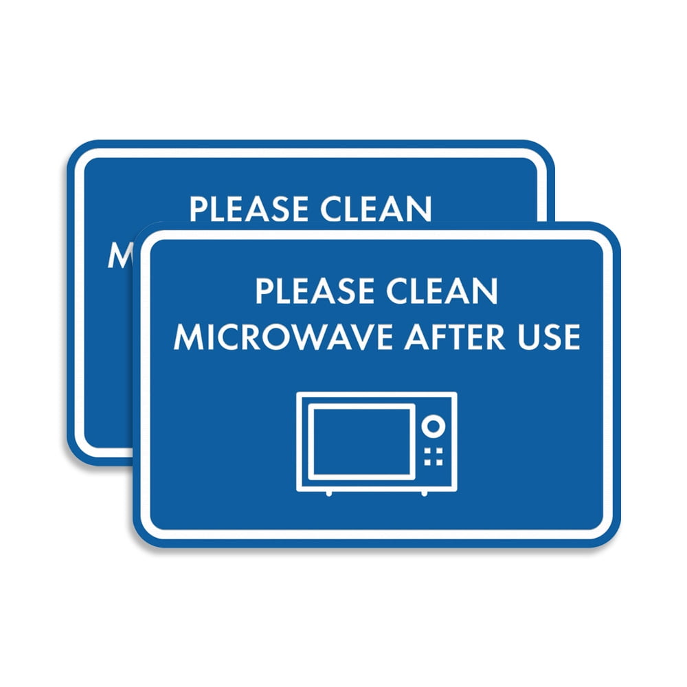 Classic Framed Please Clean Microwave After Use Sign (Blue) - Large 2 ...