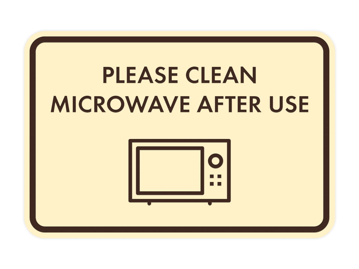 Classic Framed Please Clean Microwave After Use Sign (Ivory/Dark Brown ...