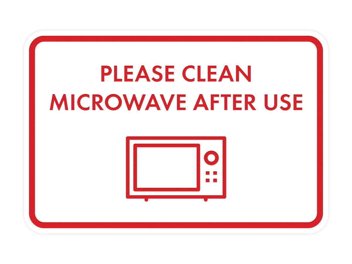 Classic Framed Please Clean Microwave After Use Sign (White/Red ...