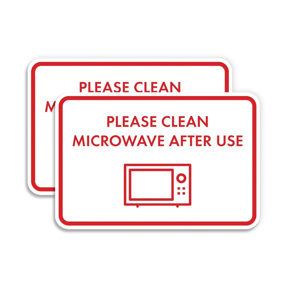 Classic Framed Please Clean Microwave After Use Sign (White/Red ...