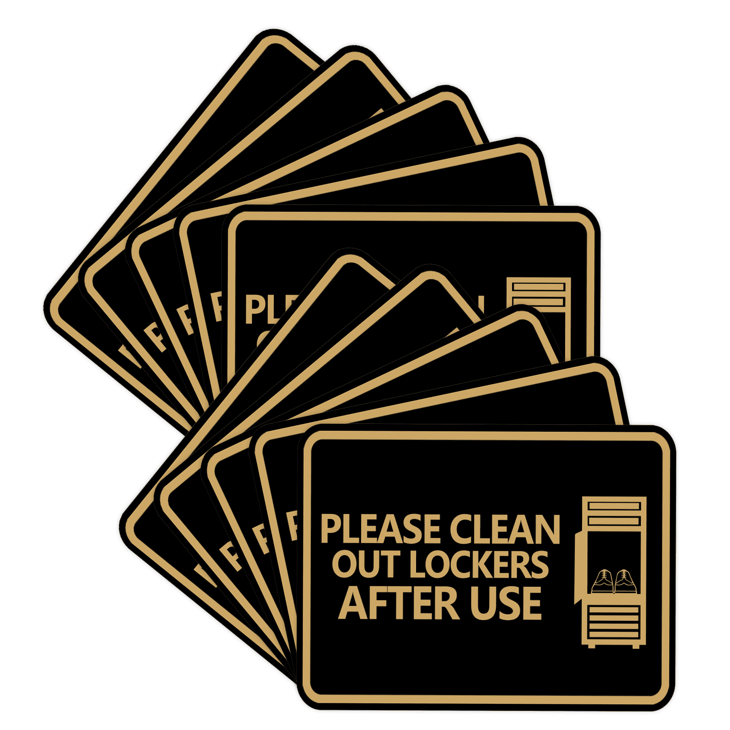 Classic Framed Please Clean Out Lockers After Use Sign (Black Gold ...